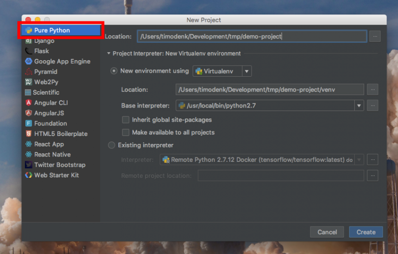 Connecting PyCharm to a TensorFlow Docker Container - Timo Denk's Blog